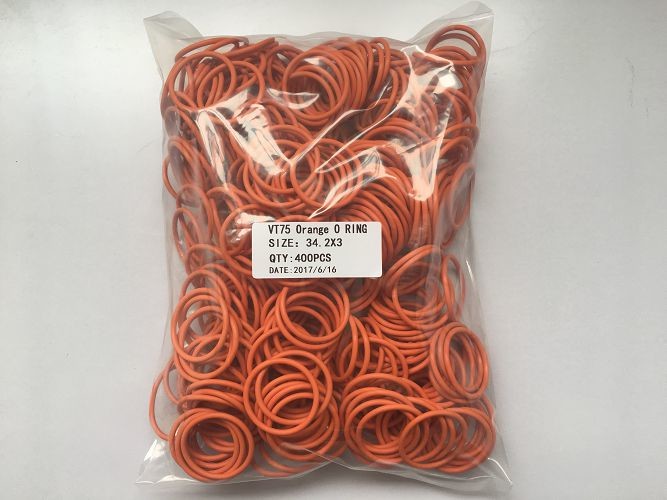 Elastic Orange Color Seals O Ring , Bulk Packed Rubber Seal Ring 34.2 x ...